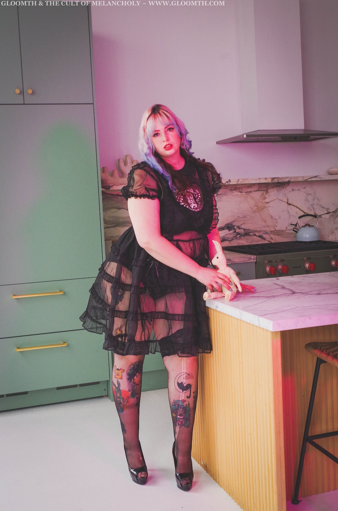 Gloomth Black Licorice Sheer Babydoll Gothic Dress Sizes S to 5XL - Etsy