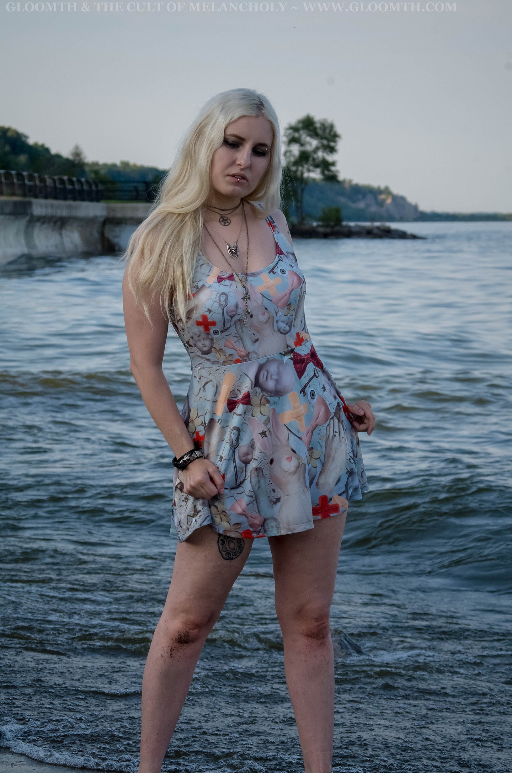 Gloomth Selkie Doll Hospital Goth Print Swim Dress Swimsuit - Etsy Canada