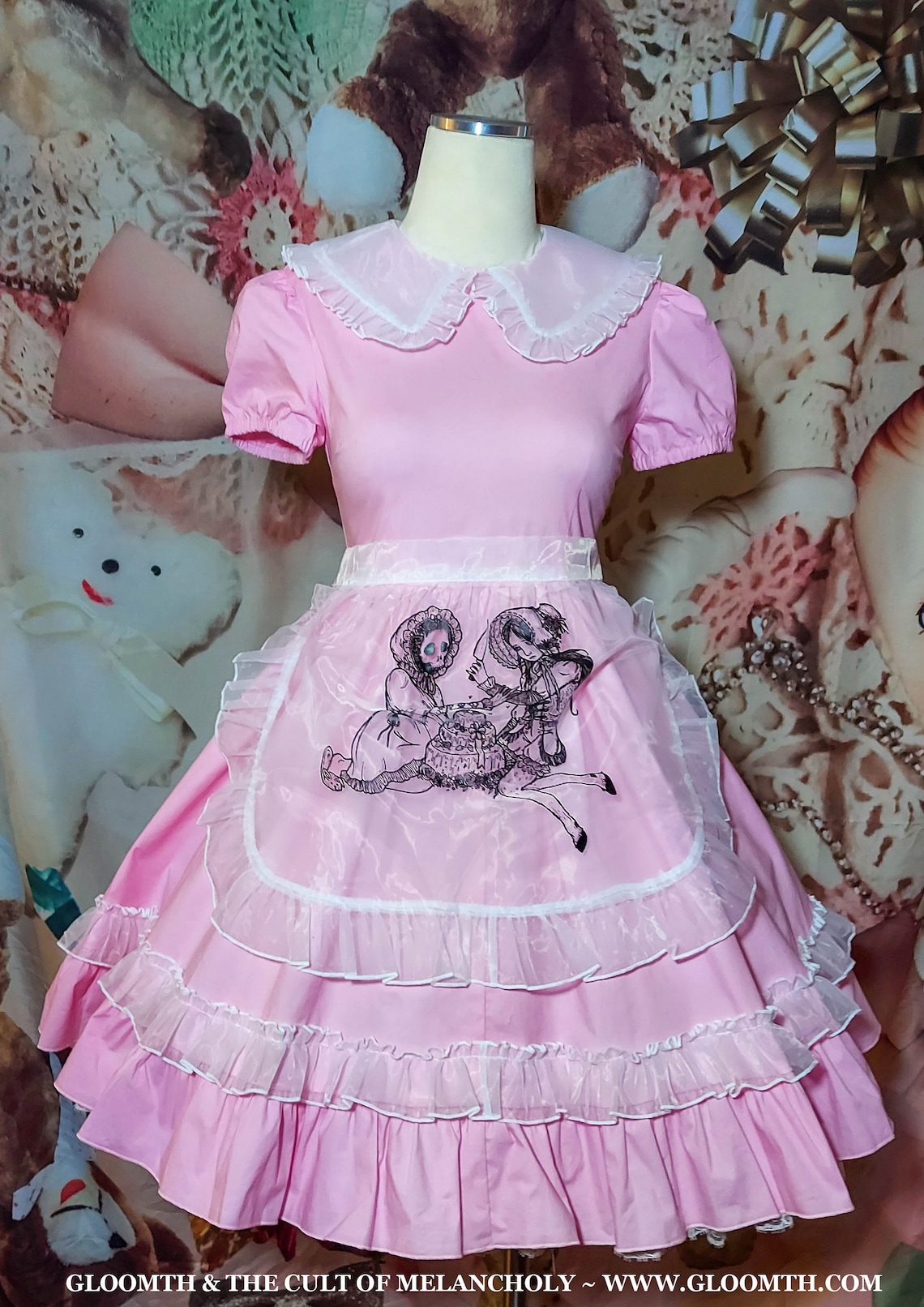 Gloomth Limited Edition Pink Maid Dress Outfit With Sheer - Etsy