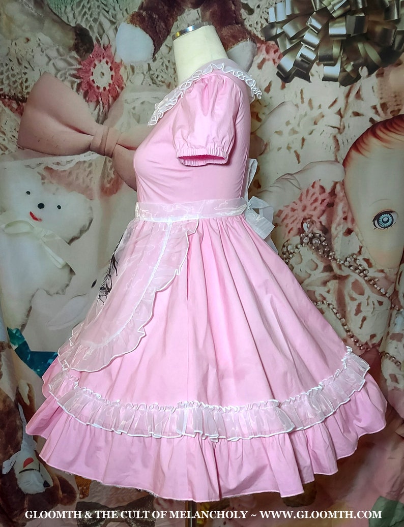 Gloomth Limited Edition Pink Maid Dress Outfit With Sheer | Etsy