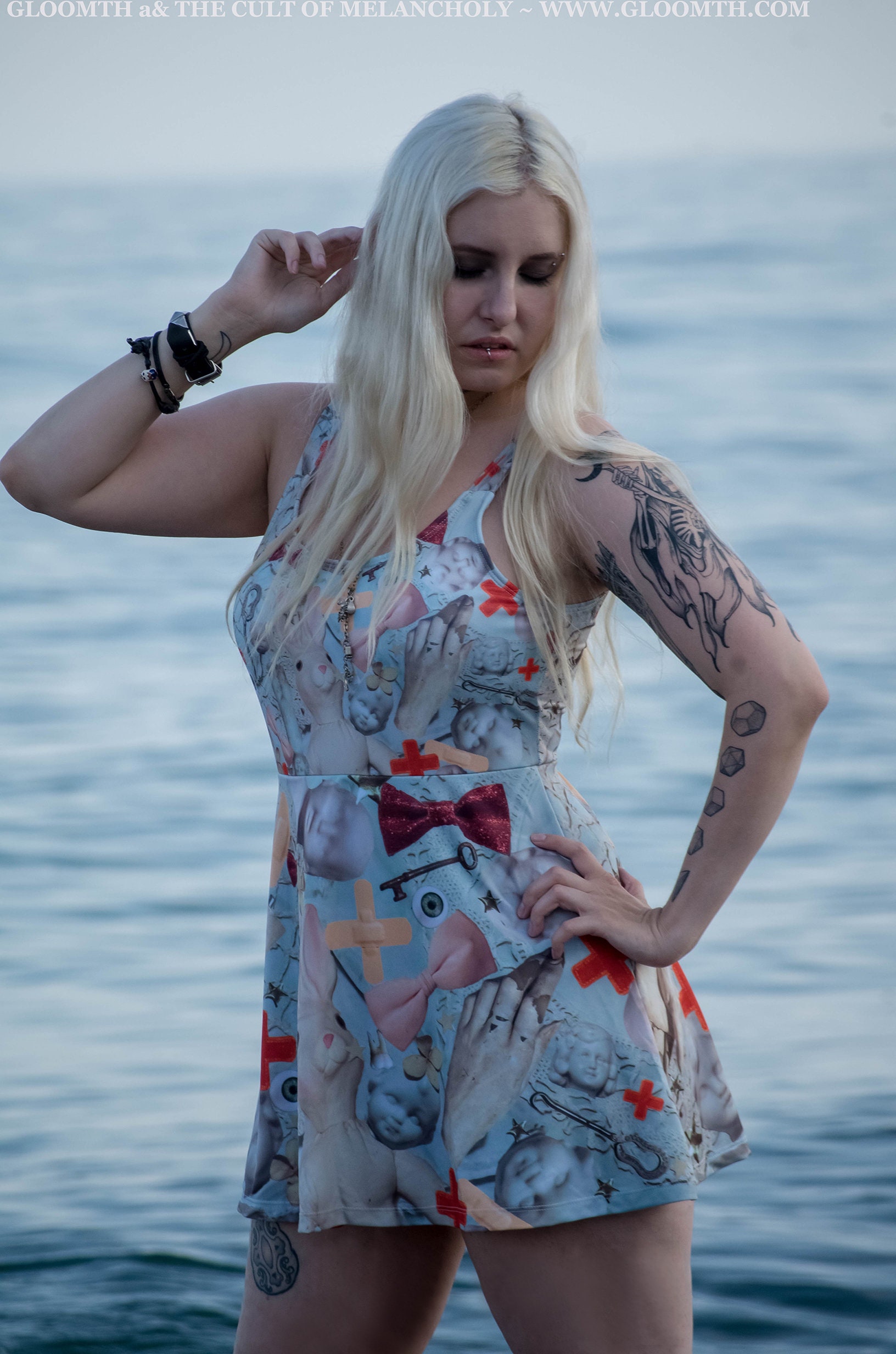 Gloomth Selkie Doll Hospital Goth Print Swim Dress Swimsuit - Etsy Canada