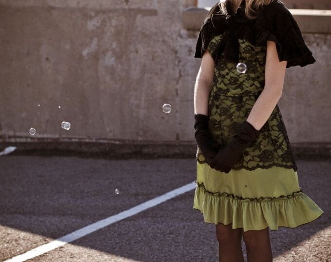 Gloomth Verdant Goth Flapper Dress Lace Lolita Sizes Zombie XS to XXL ...