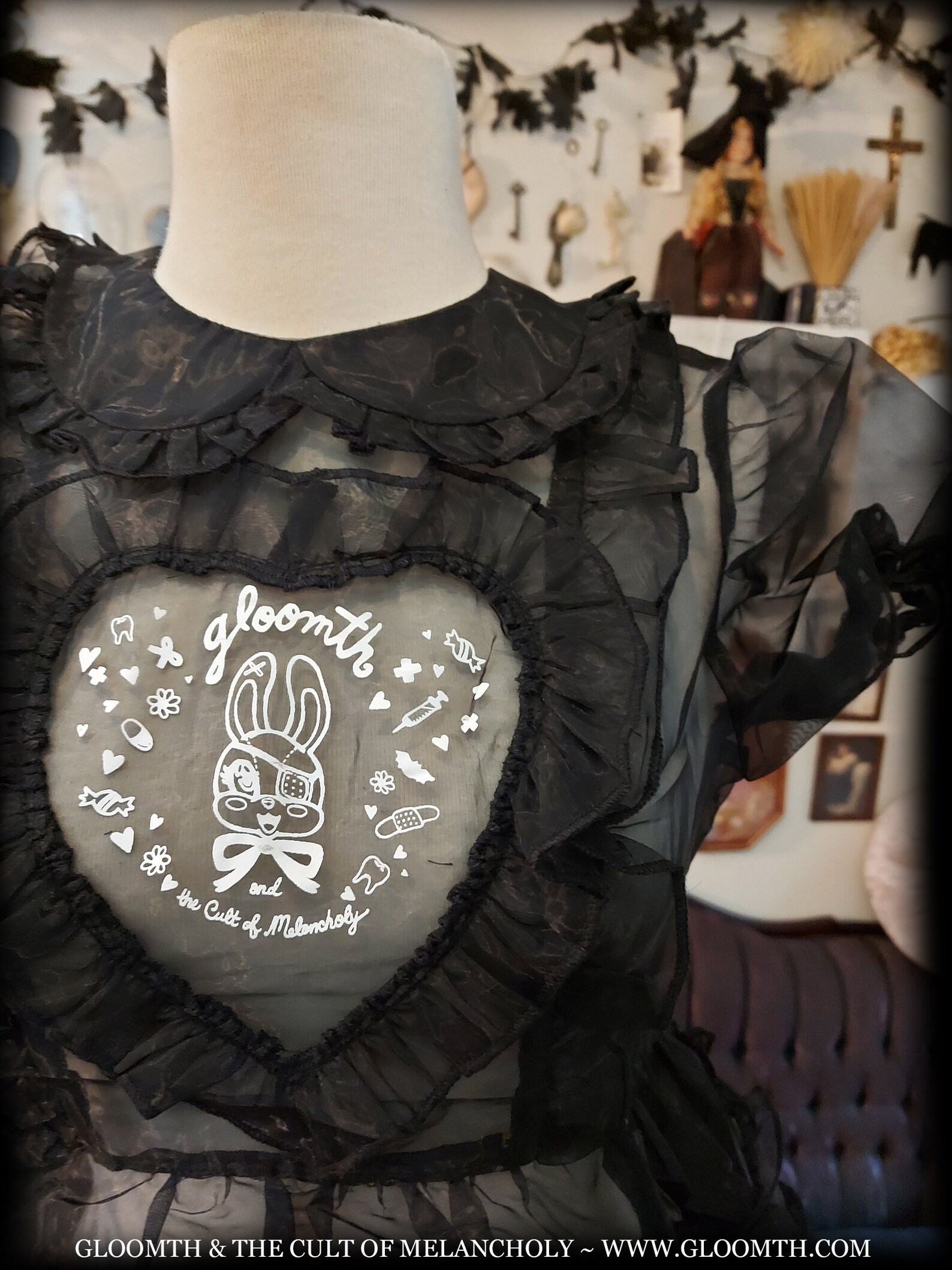 Gloomth Licorice Sheer Babydoll Gothic Dress Sizes S to 5XL - Etsy