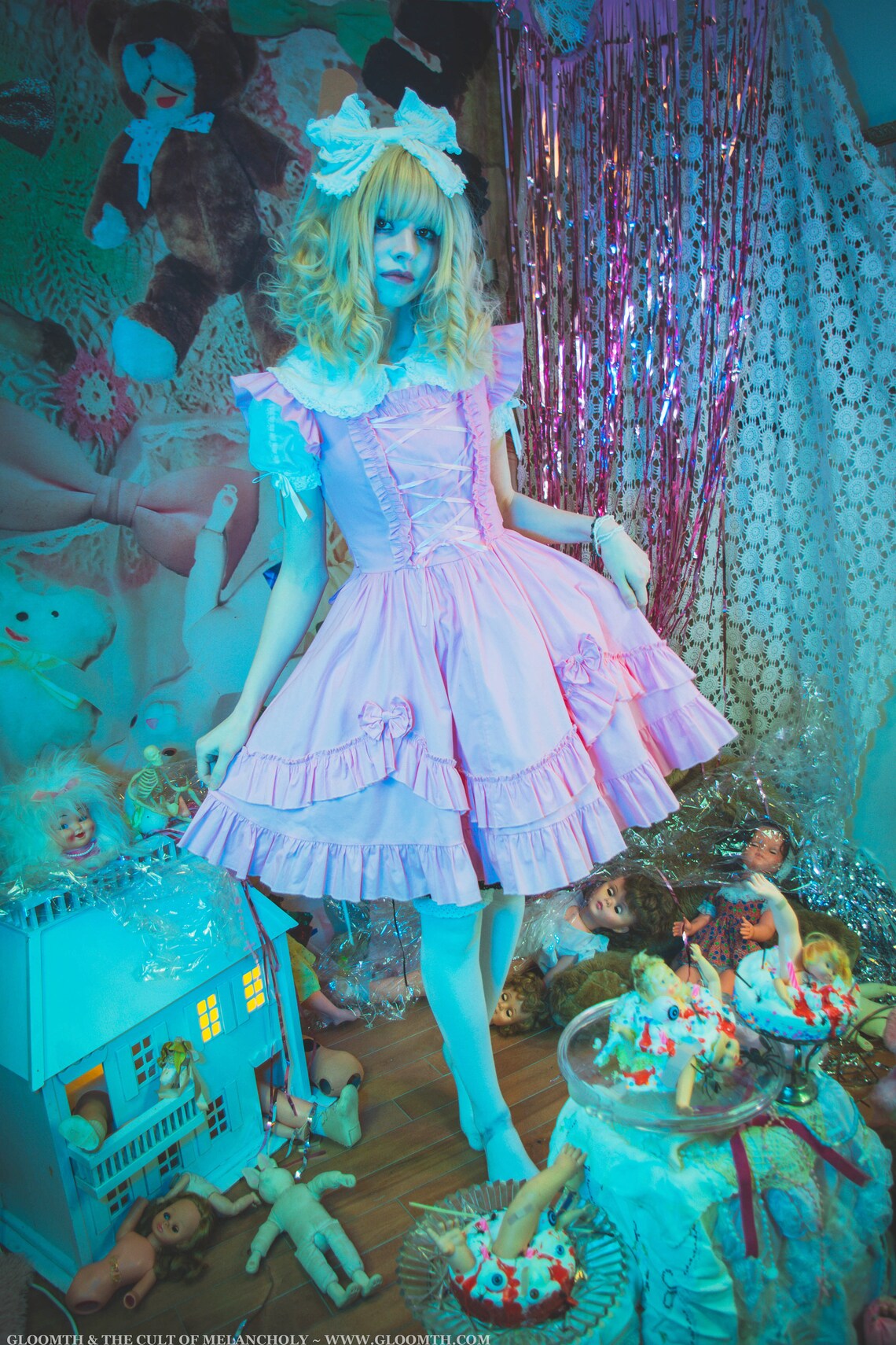 Gloomth Syrup Bright Pink Cotton Corset Dress Sizes S to 5XL - Etsy