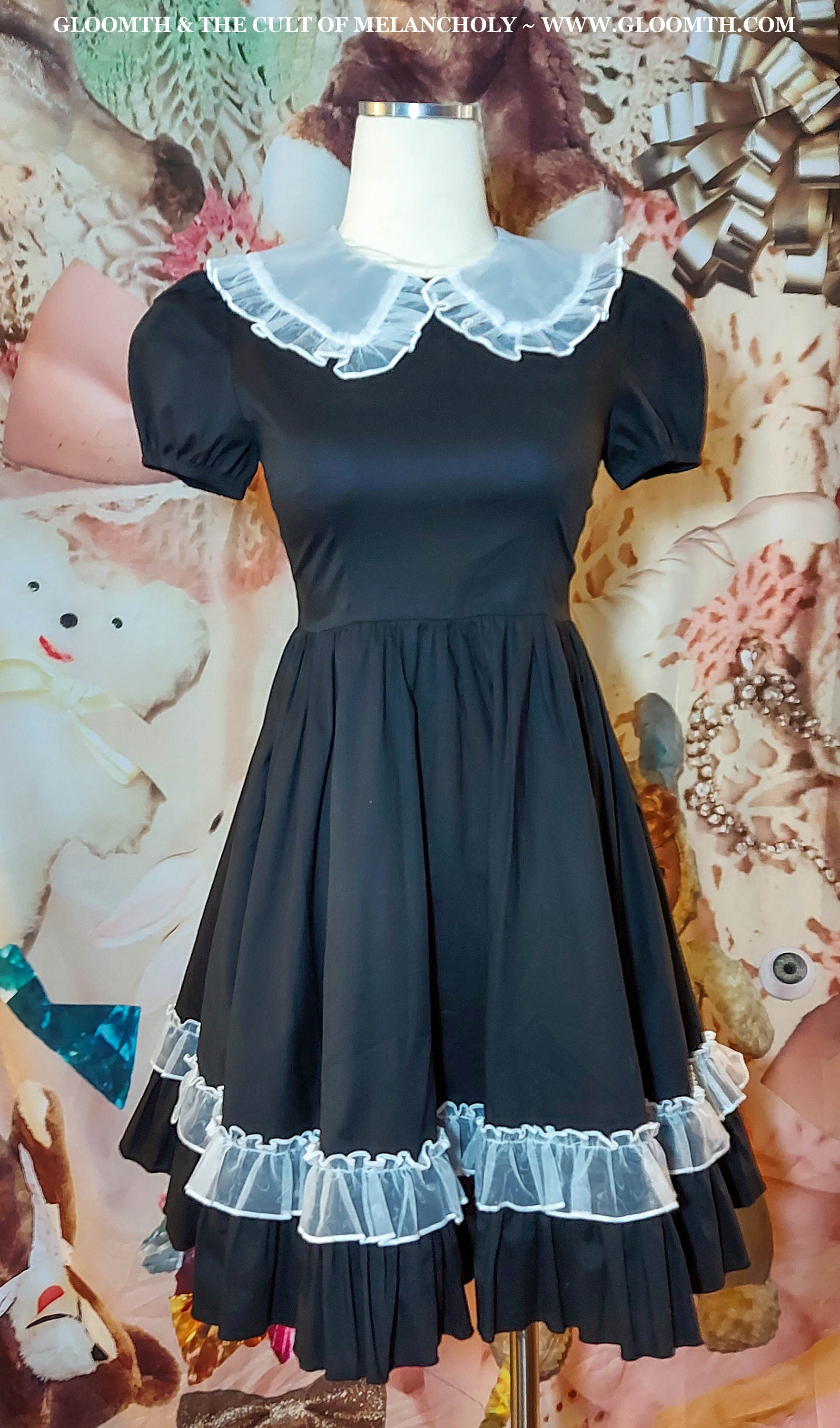 Gloomth Black White Maid Dress Outfit With Sheer Apron With - Etsy
