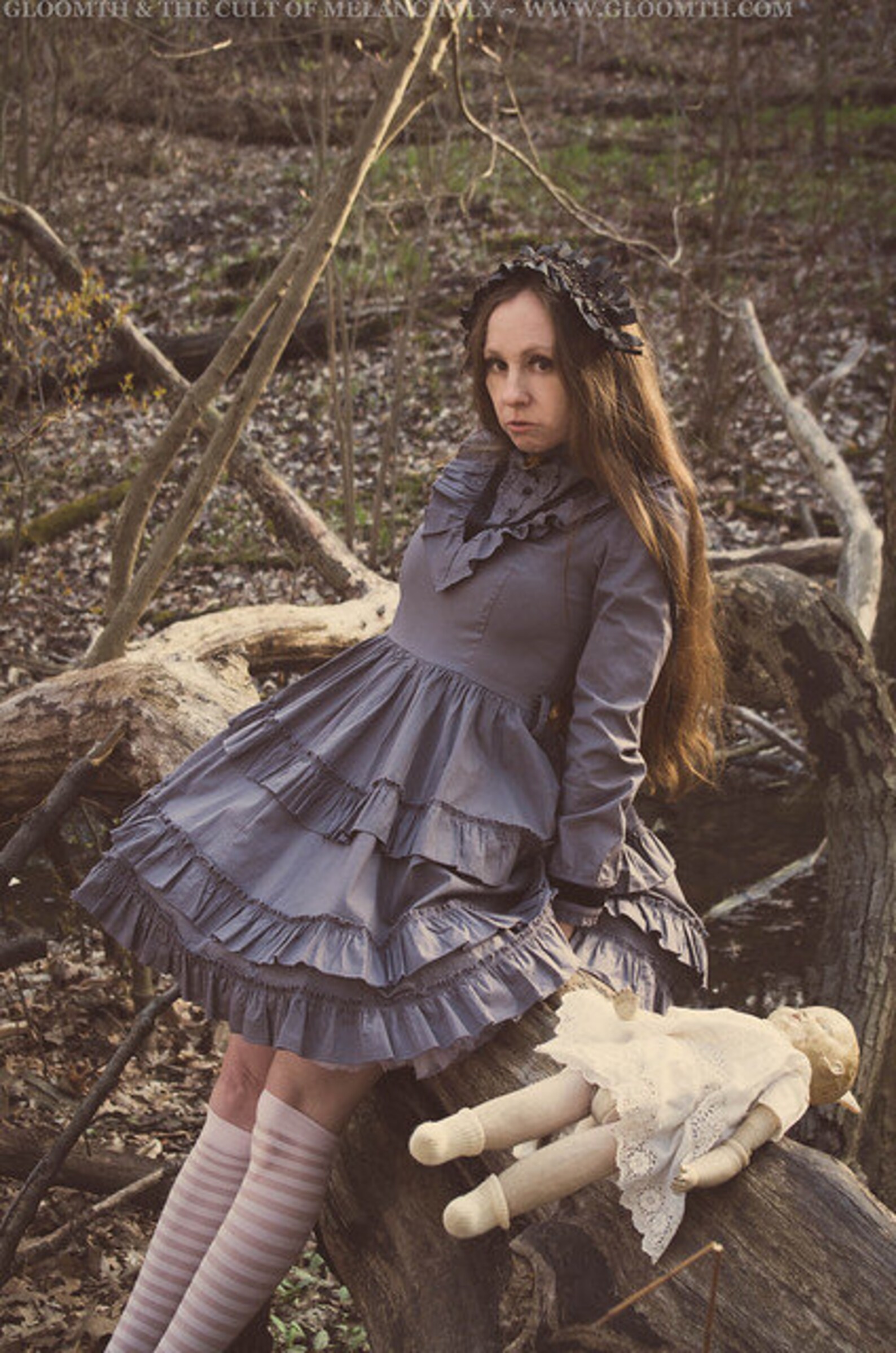 Gloomth Ghost Queen Grey Victorian Mourning Dress With Velvet | Etsy