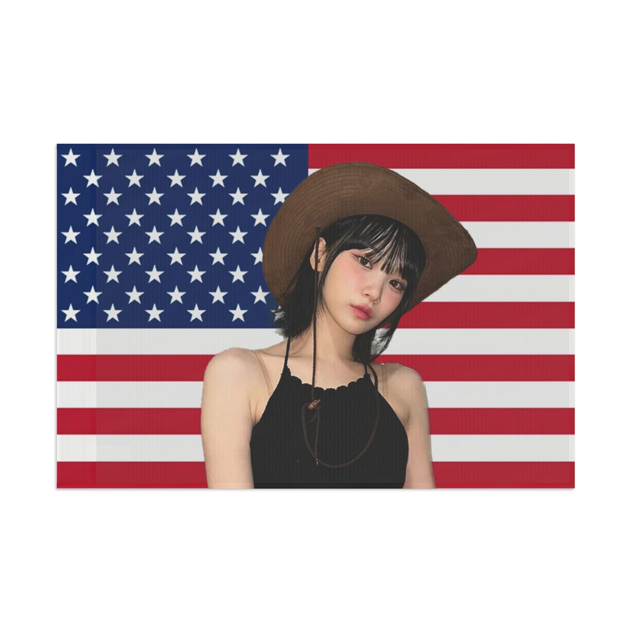 Le Sserafim Chaewon Cowgirl Flag Banner, Chaewon American Tapestry, Le ...