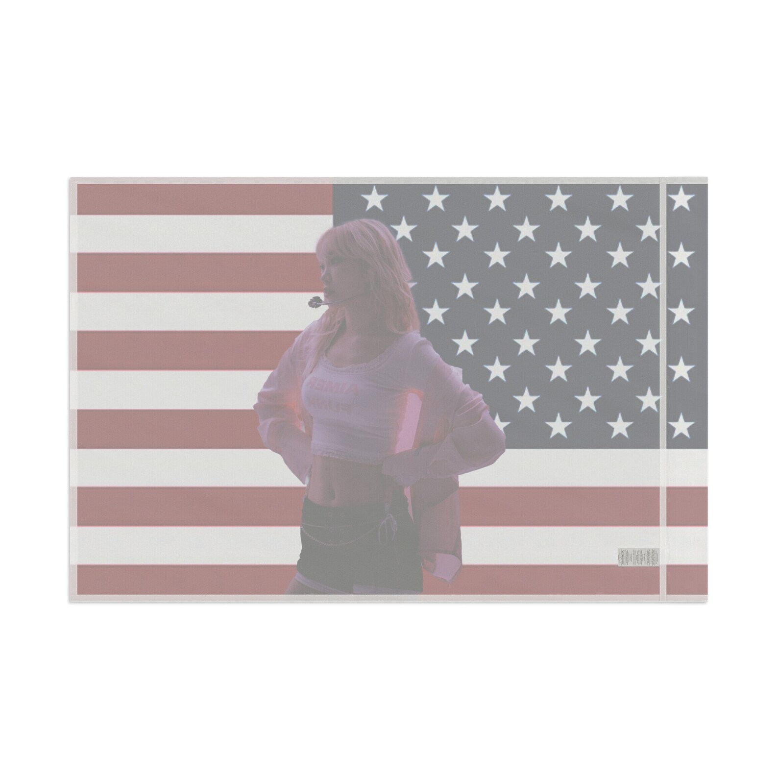 Chaewon Lesserafim Serious Pink Jacket Flag Banner, Chaewon American ...