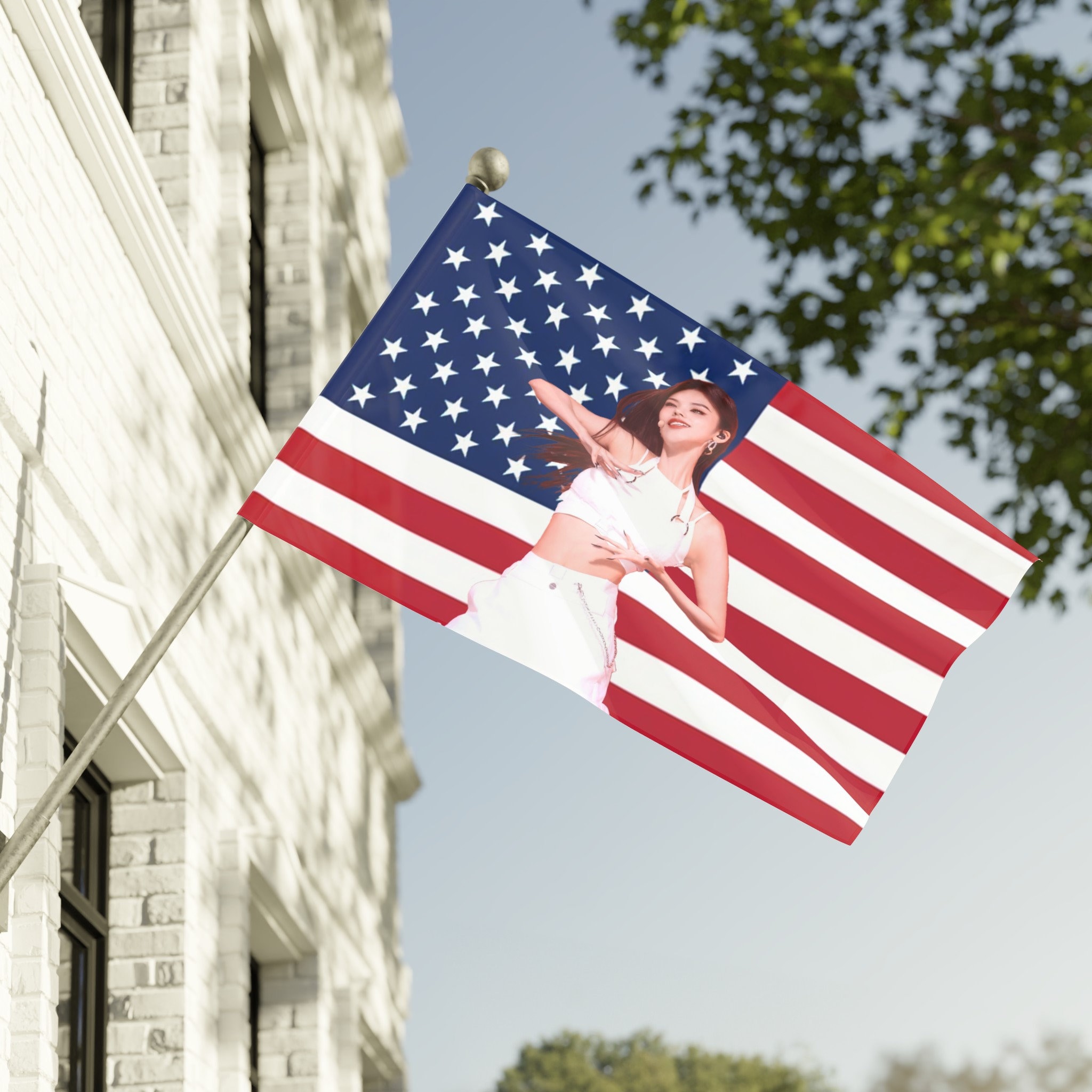 ITZY YEJI White Outfit Banner, YEJI American Flag Tapestry, Yeji Merch ...