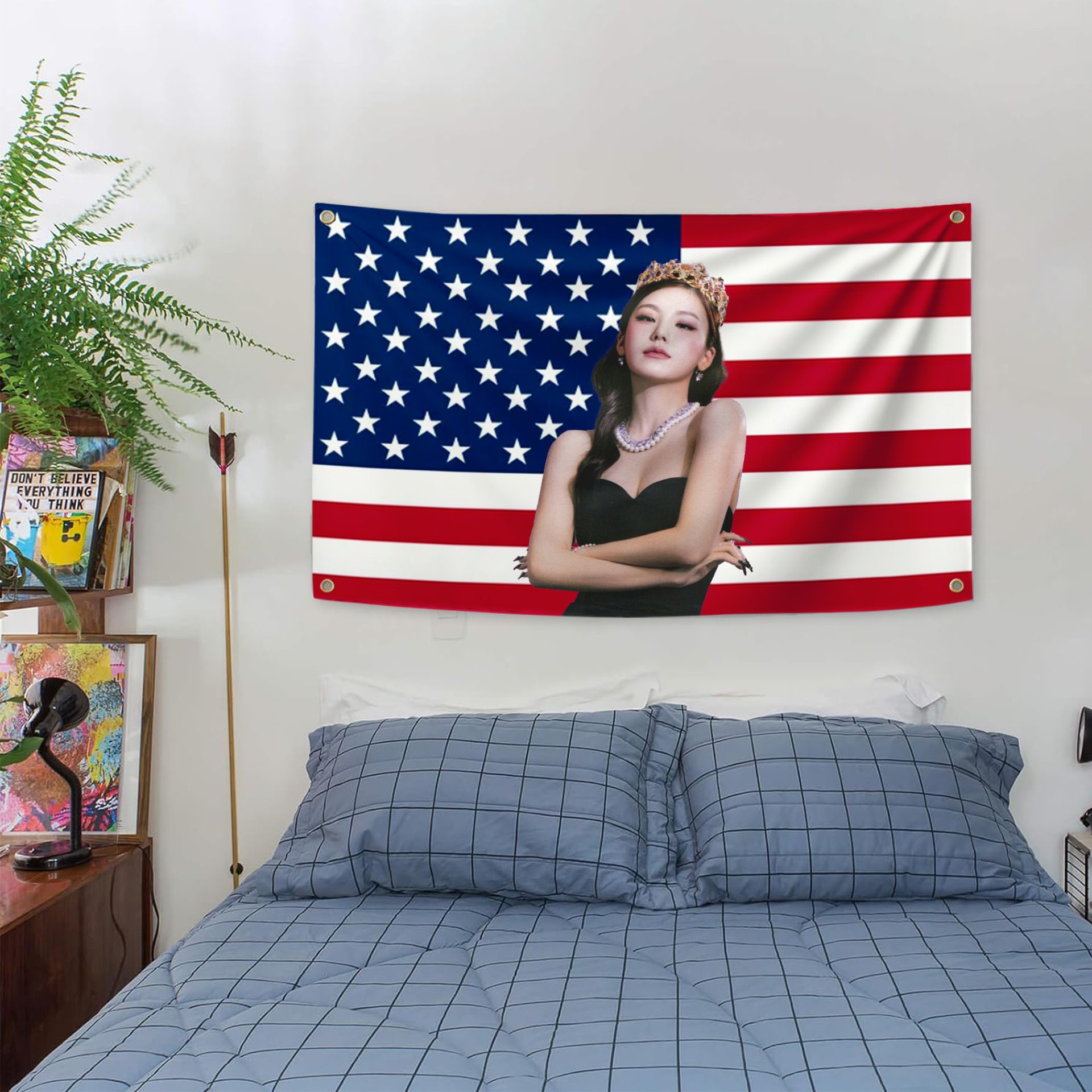 Yeji Itzy Black Queen Flag Banner, Yeji American Flag Tapestry, Yeji ...
