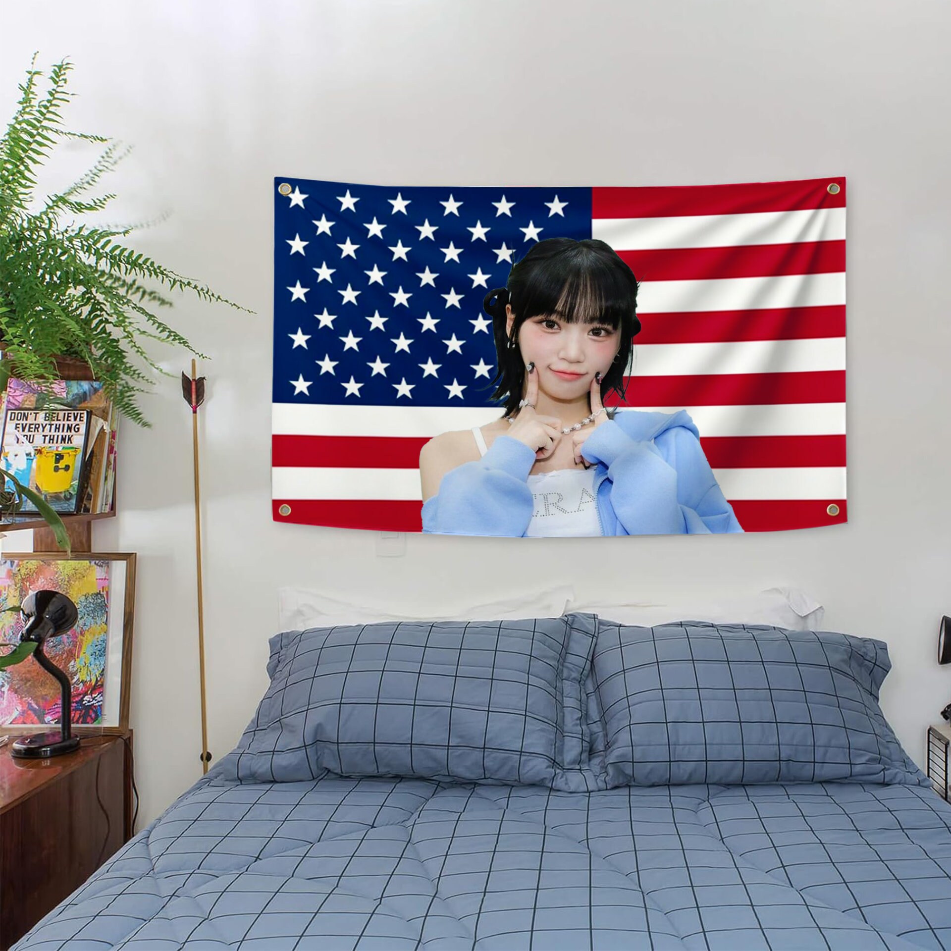 Chaewon Lesserafim Pupu Flag Banner, Chaewon American Tapestry, Chaewon ...