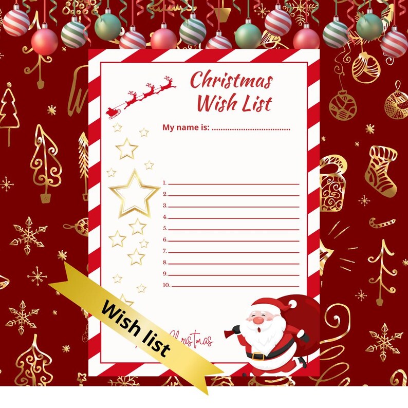 Letter From Santa, Letter From Santa Printable, Christmas Wish List ...