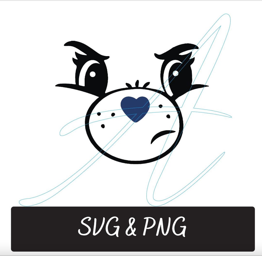 Vintage Grumpy Bear Face Svg Clip Art Files, Care Bears Head ...