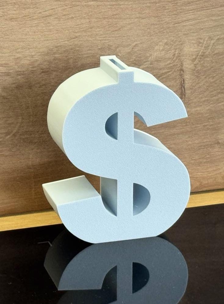 3D Printed Dollar Sign Piggy Bank – Modern Money Saver - Etsy