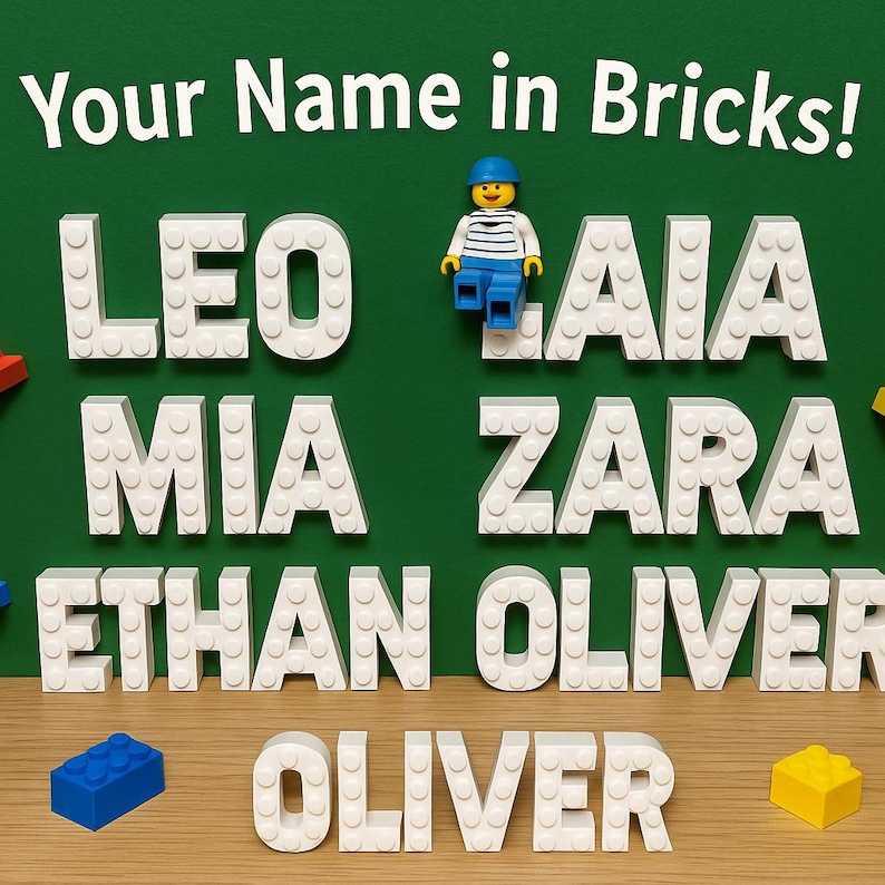 Custom LEGO Style Name Sign • 3D Printed Brick Letters - Etsy Canada
