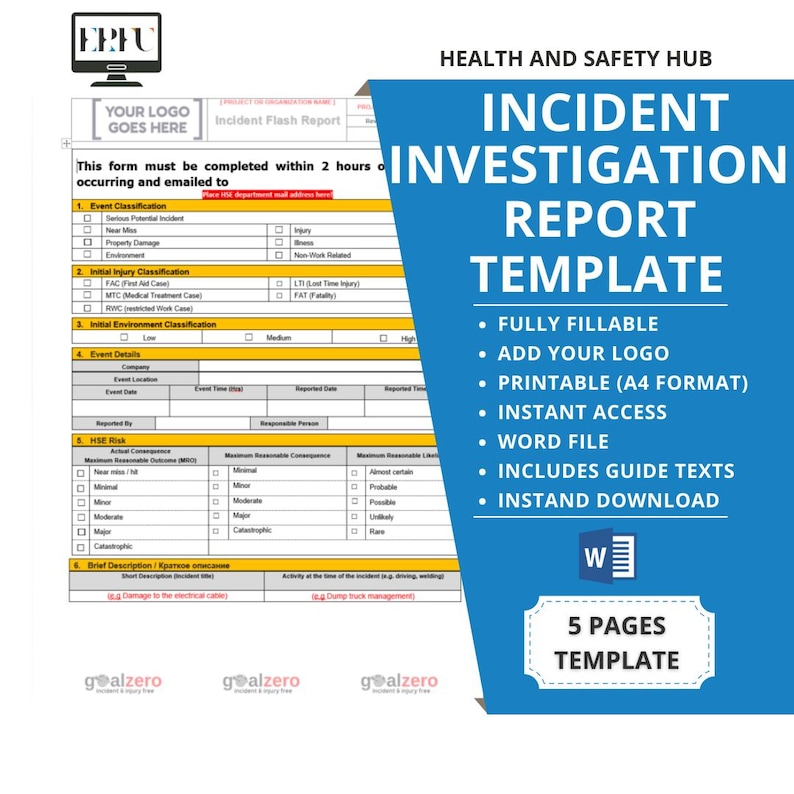 Incident Investigation Report Template + Guideline | Root Cause ...
