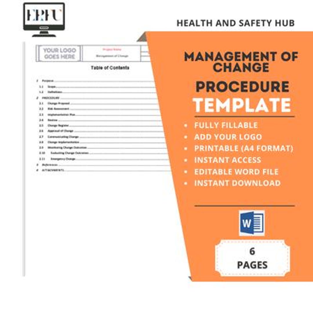 PREMIUM Management of Change SOP: Moc System & TRANSITION Control Guide ...