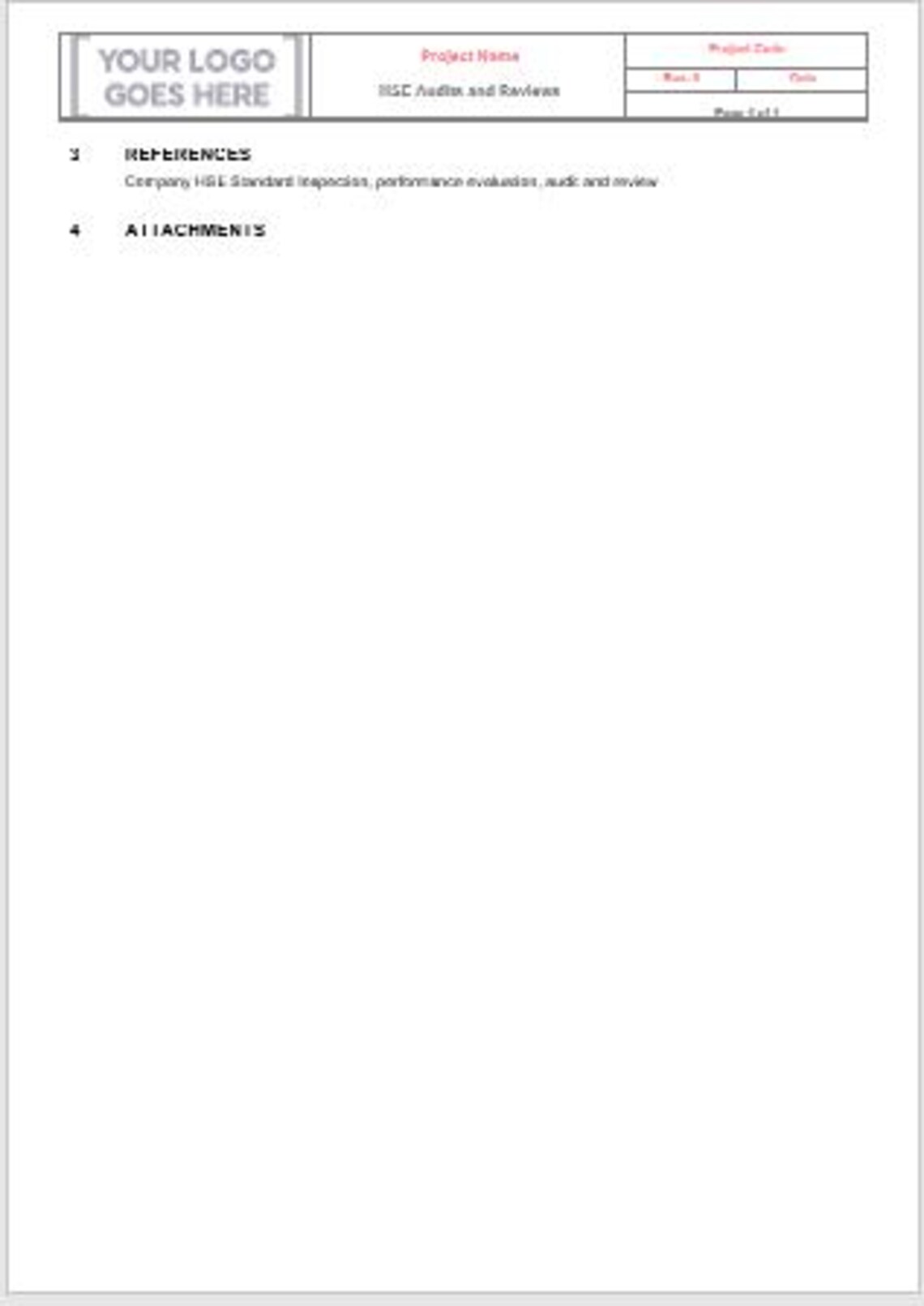 HSE Audits and Reviews Procedure Template | Word File - Etsy