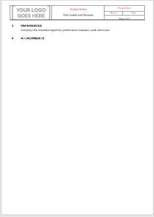 HSE Audits and Reviews Procedure Template | Word File - Etsy