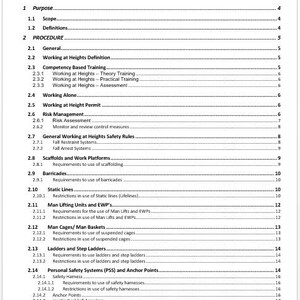 Working at Heights Safety Procedure Template | Workplace Compliance ...