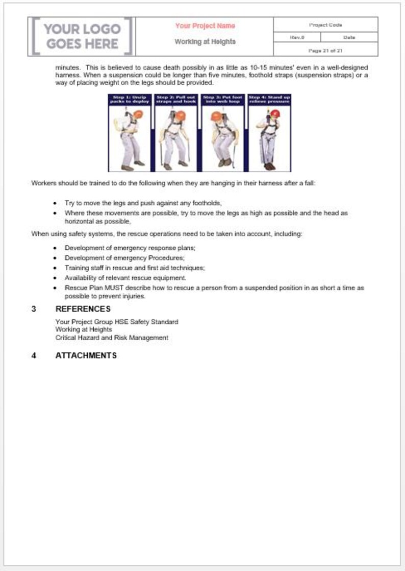 Working at Heights Safety Procedure Template | Workplace Compliance ...