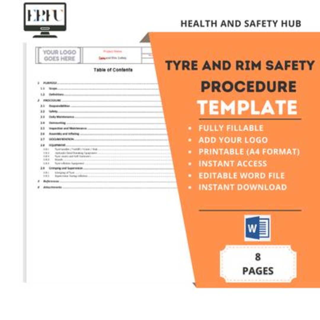 Tyre and Rim Safety Procedure Word Template – Comprehensive Risk ...