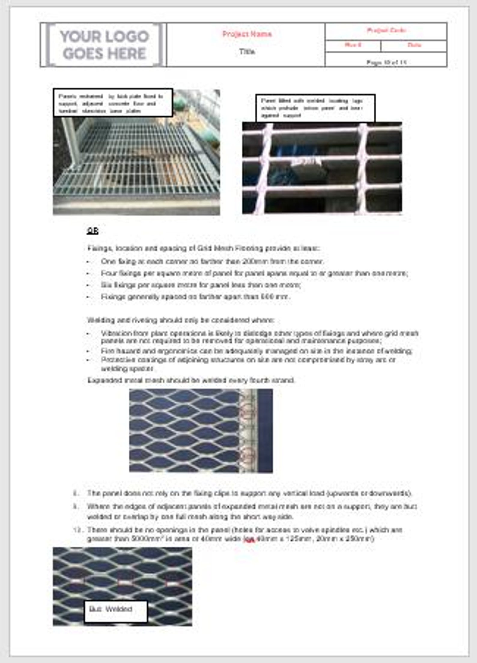 Grid Mesh, Grating & Checker Plate Installation, Removal, Approvals ...