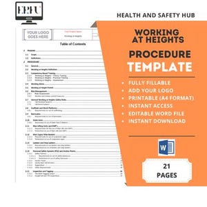 Working at Heights Safety Procedure Template | Workplace Compliance ...