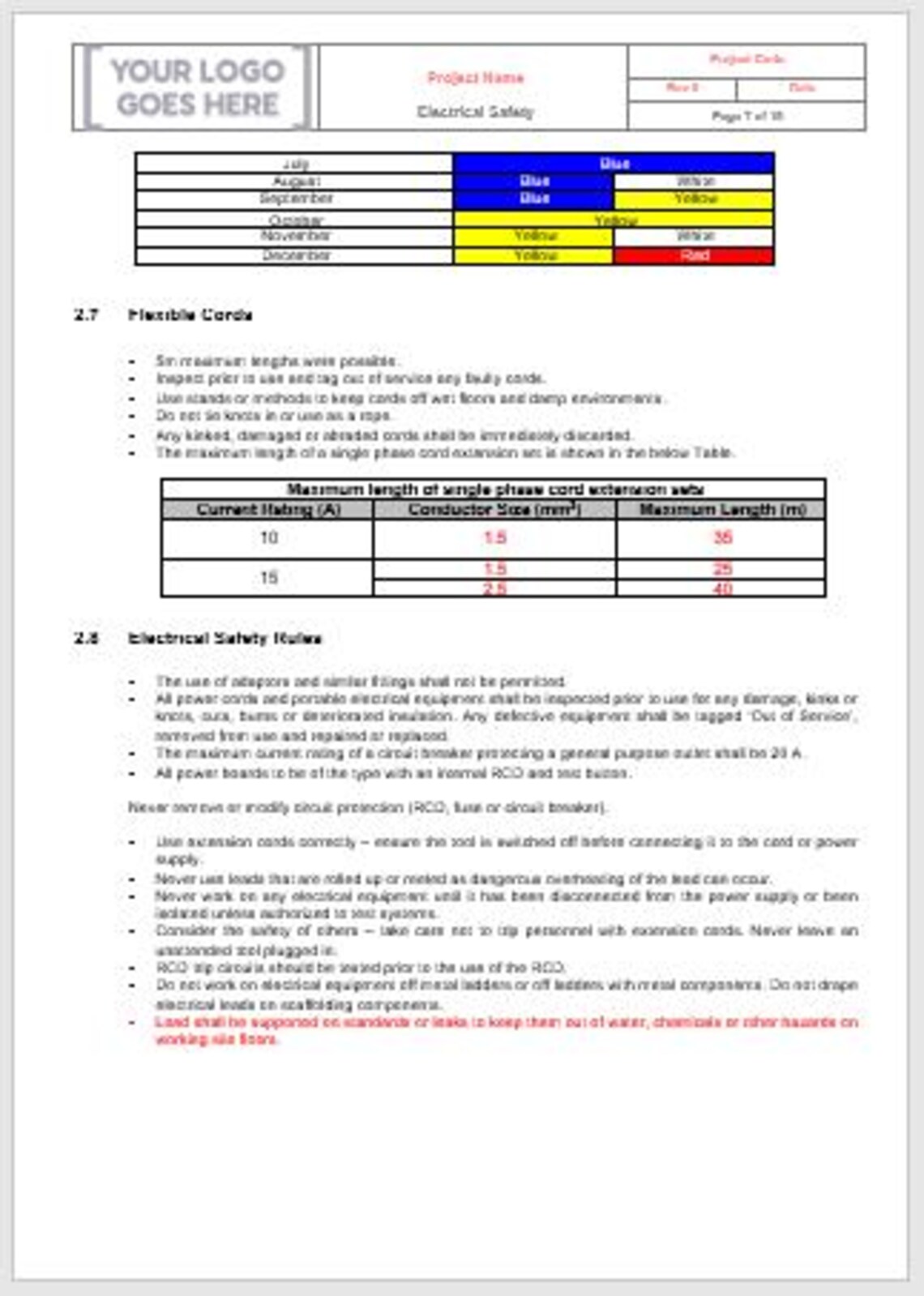 Electrical Safety Procedure Template | Editable Word File - Etsy