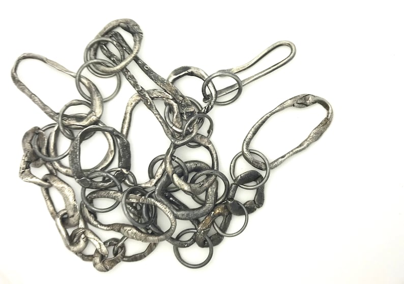 Handmade Chain Necklace, Hand-forged Silver Necklace, Luxe Artisan ...
