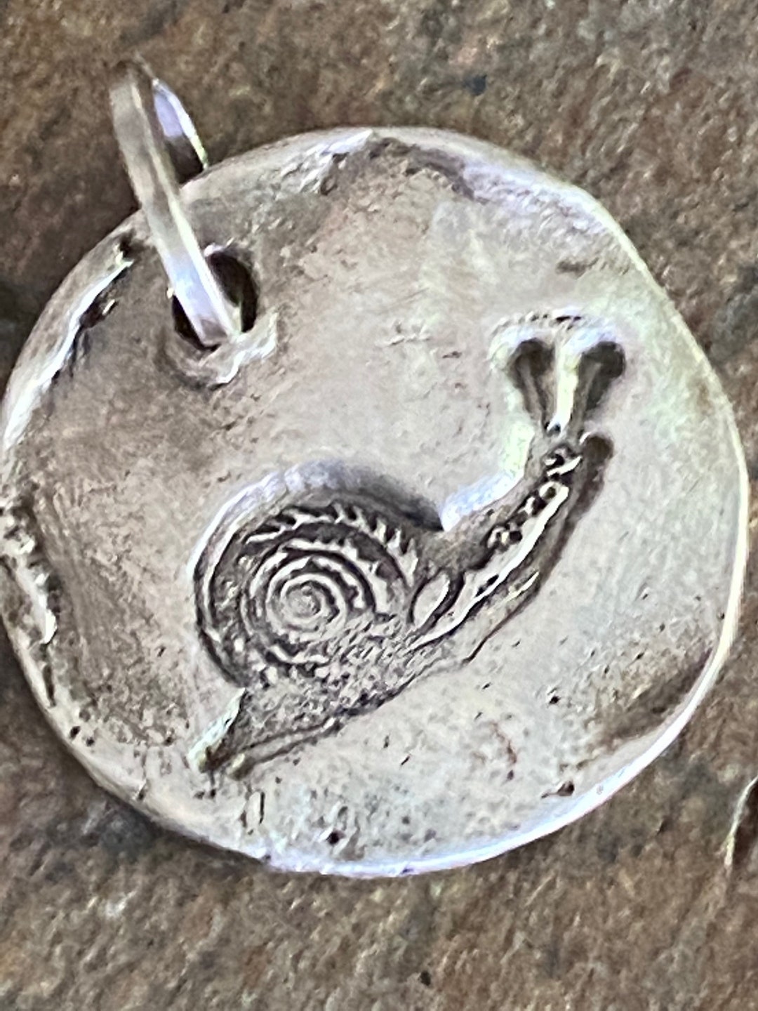 Silver Snail Medallion,hand Stamped Silver Jewelry, Spirit Animal ...