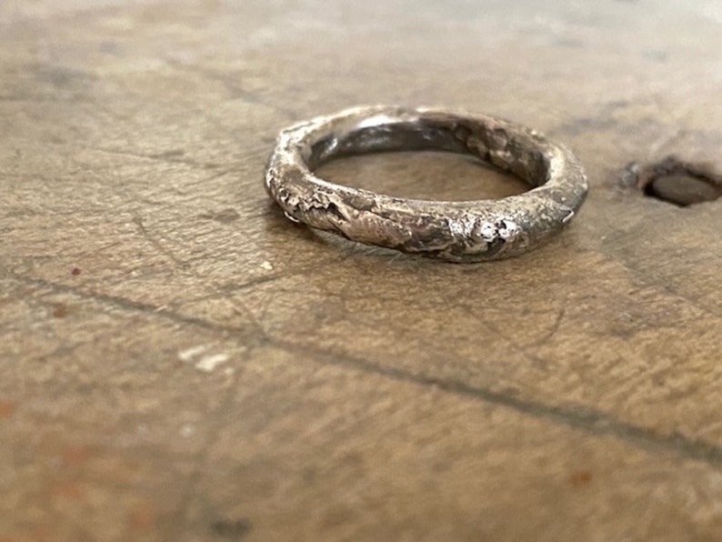 Modern Wedding Rings Set. Rustic Handmade Wedding Set. - Etsy