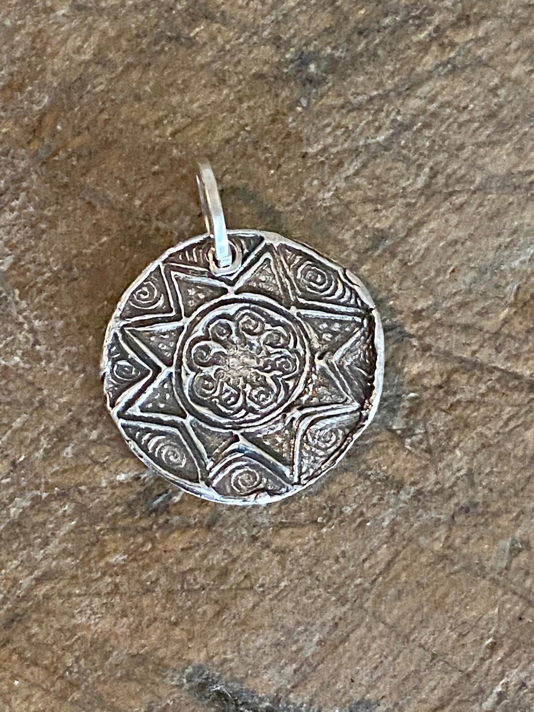 Sun Mandala Pendant, Ancient Silver Sun Talisman, Bohemian Amulet Sun ...