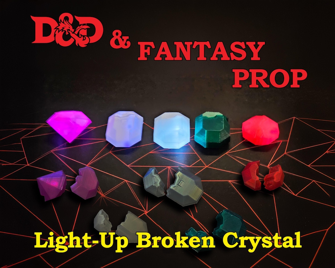 Light-up Broken Crystal for Dnd | 3D Printed RPG Prop | Tabletop ...