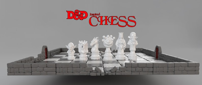 Chess Set - Dnd-inspired Dungeon Board & Monster-themed Pieces - Etsy