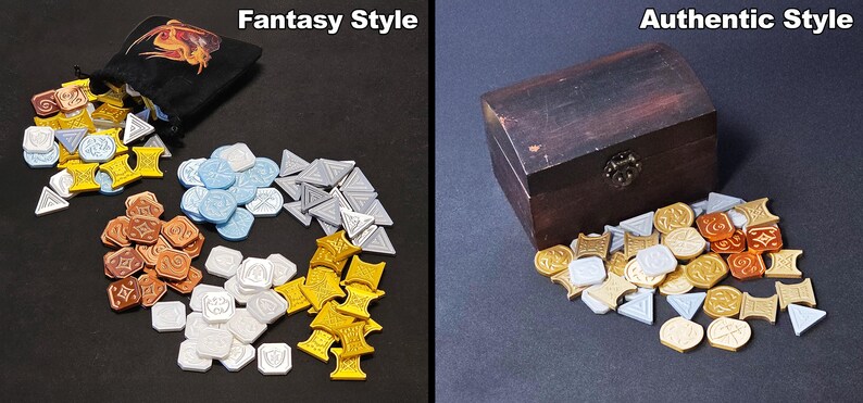 Fantasy RPG Currency Coins - 3D Printed Dnd Inspired Game Tokens: Gold ...