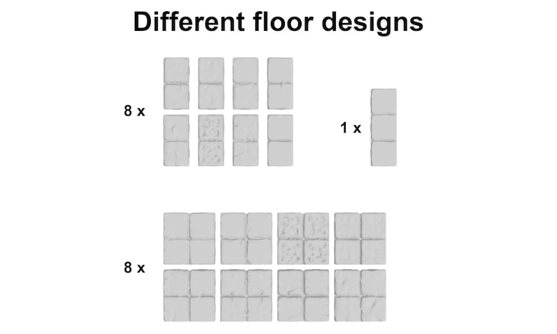 Masterful Dungeons Tiles - Modular Stone Tiles, Double-sided, Tabletop ...