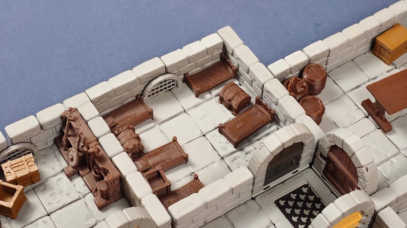 Masterful Dungeons Tiles - Modular Stone Tiles, Double-sided, Tabletop ...