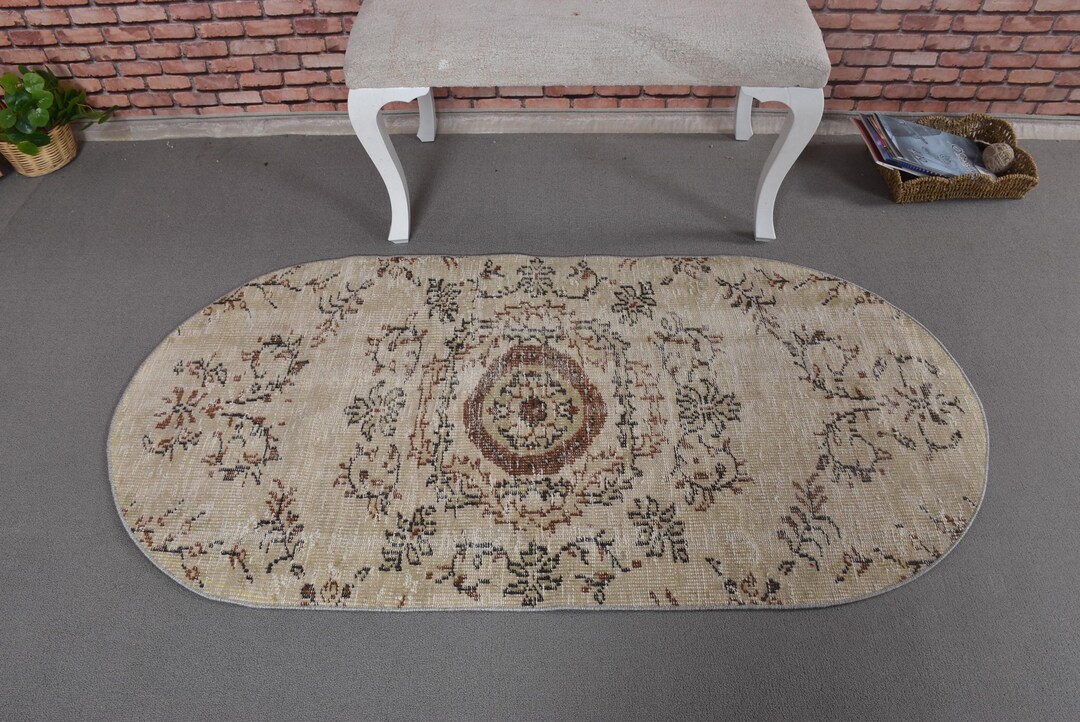 Round Rug, Turkish Rug, 3x6 Small Rugs, Vintage Rug, Oushak Rugs, Rugs ...