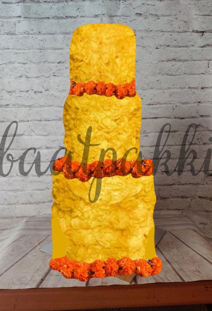 3 Tiered Indian Wedding Cake Pinata, Marigold Garland, Indian Flower ...