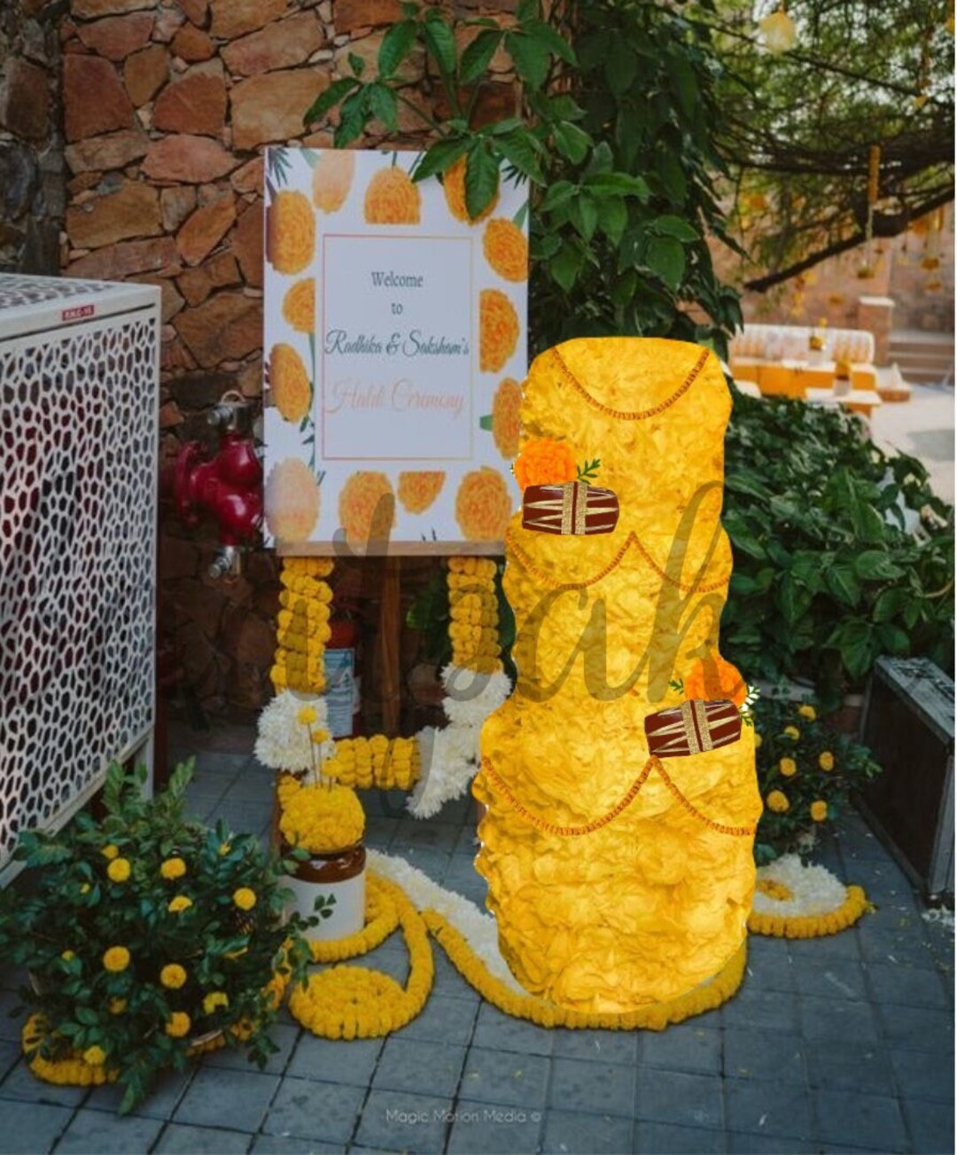 3 Tiered Indian Wedding Cake Decoration, Indian Wedding Decoration ...