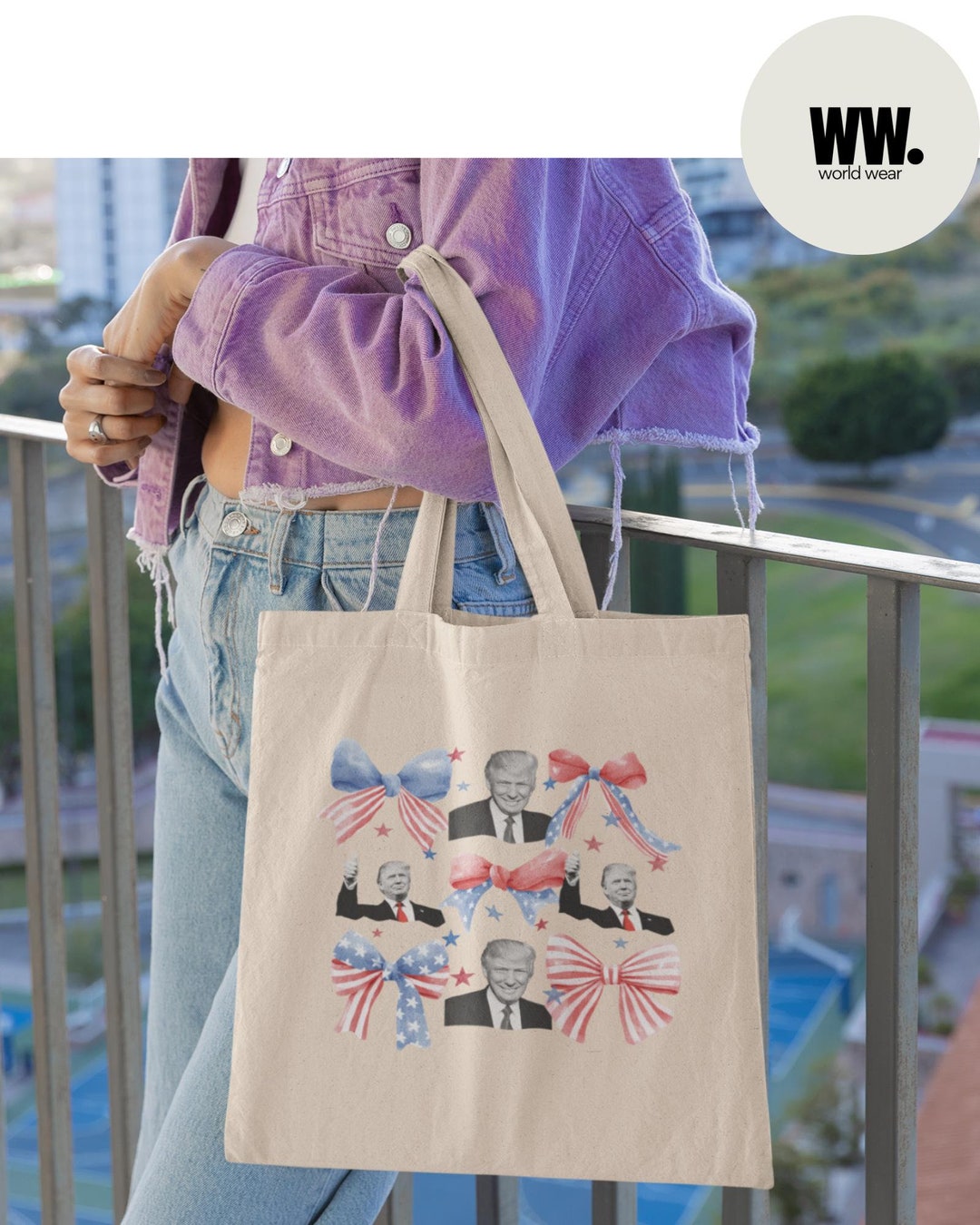 Trump 2024 Girl Tote Bag Coquette Style Cute Election Bag - Etsy