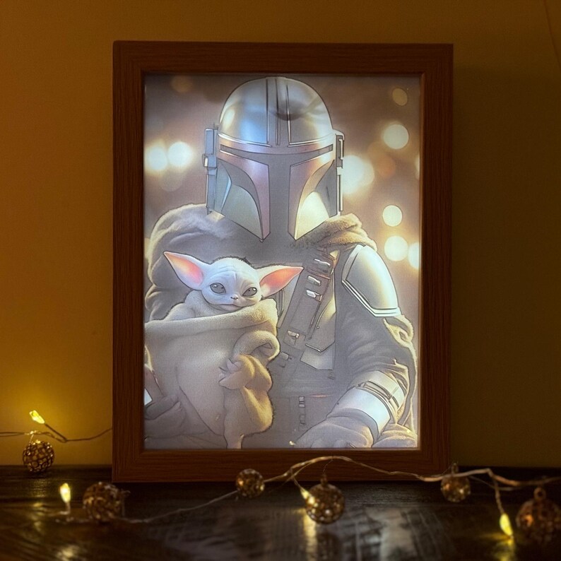 Mandalorian and Grogu Set of 3 Wall Art, Star Wars Art Gifts Wood ...