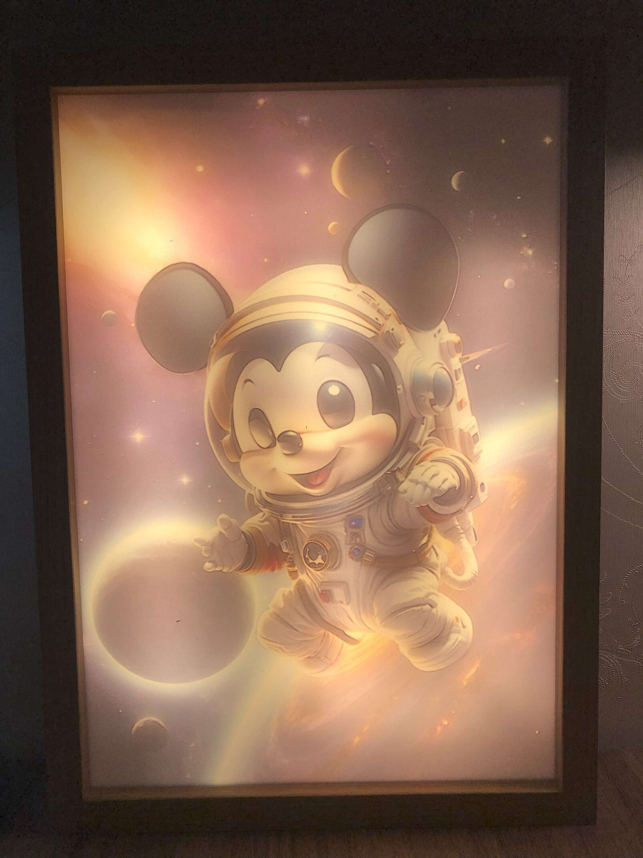 Realistic Drawing Astronaut Mickey Mouse Wall Art, Kids Room Wall Decal ...