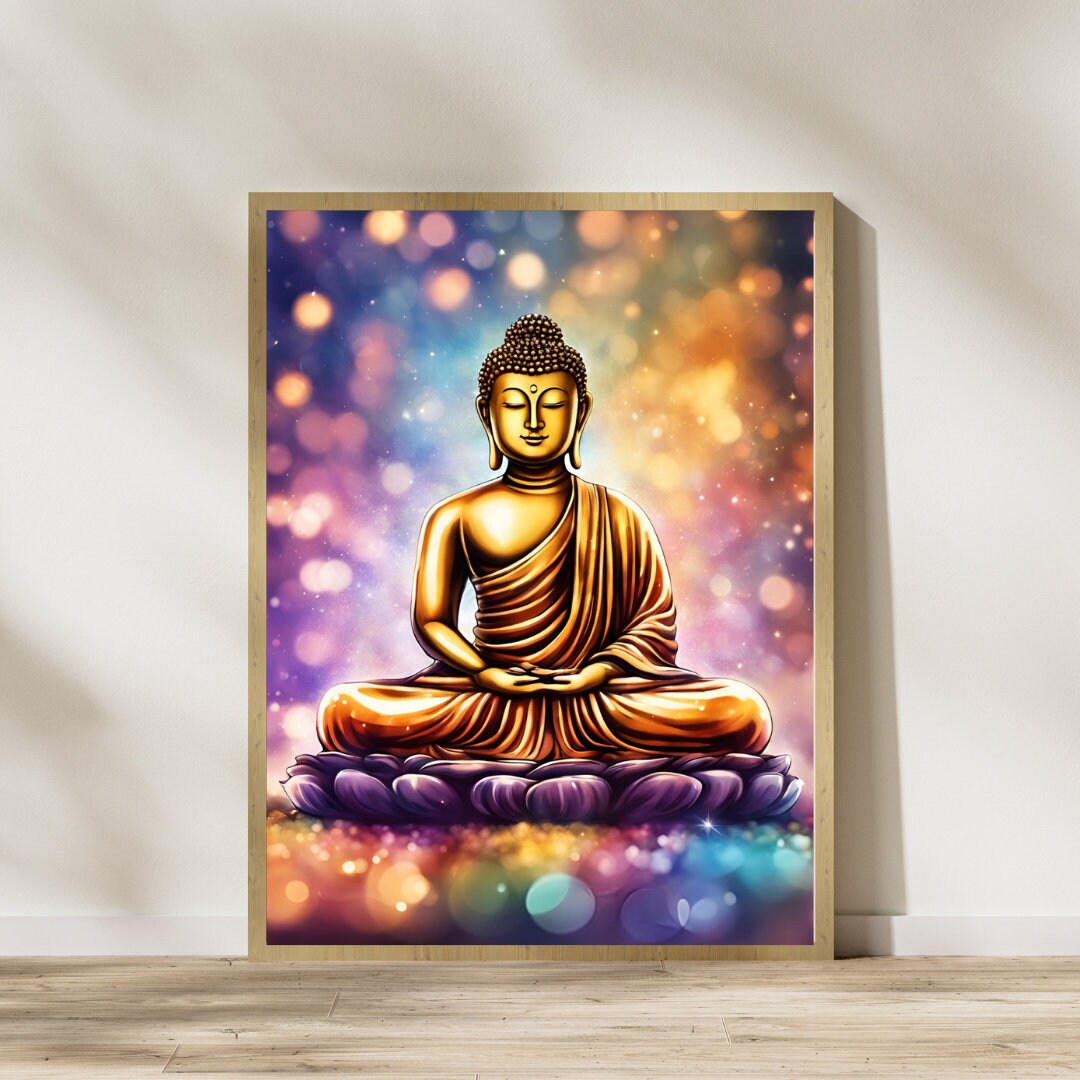 Meditating Buddha LED Light Box, Zen Wall Art Meditation, Handmade Wall ...