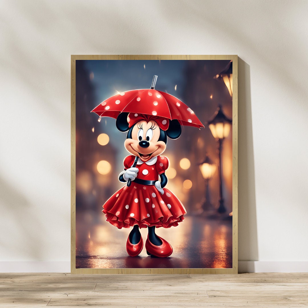Minnie Mouse Night Light, Kids Room Decor, Realistic Drawing Minnie ...
