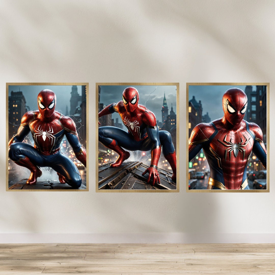 Spider Man Decor Night Light, Super Hero Decorations, Spider Man Framed ...