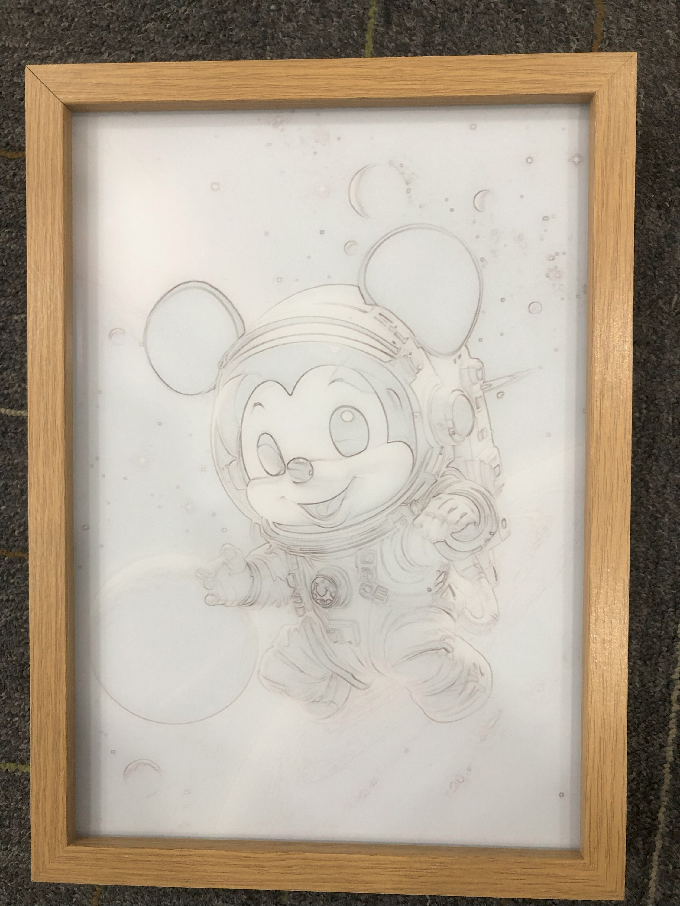Astronaut Mickey Mouse Wall Art, Asrtonaut and Space Kids Room Wall ...