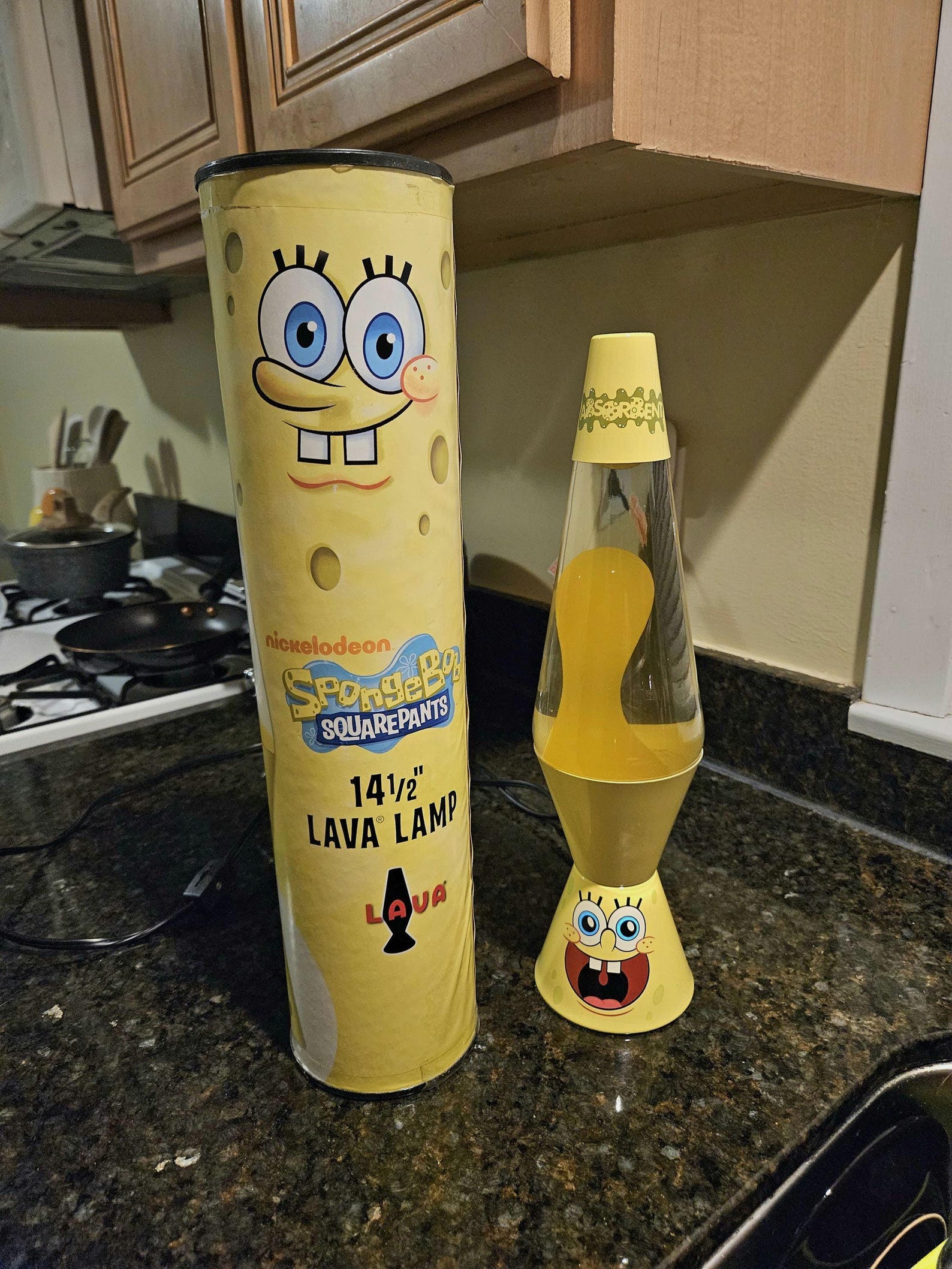 RARE Spongebob Squarepants Lava Lamp 2011 Absorbent 14.5 Inch With Box ...