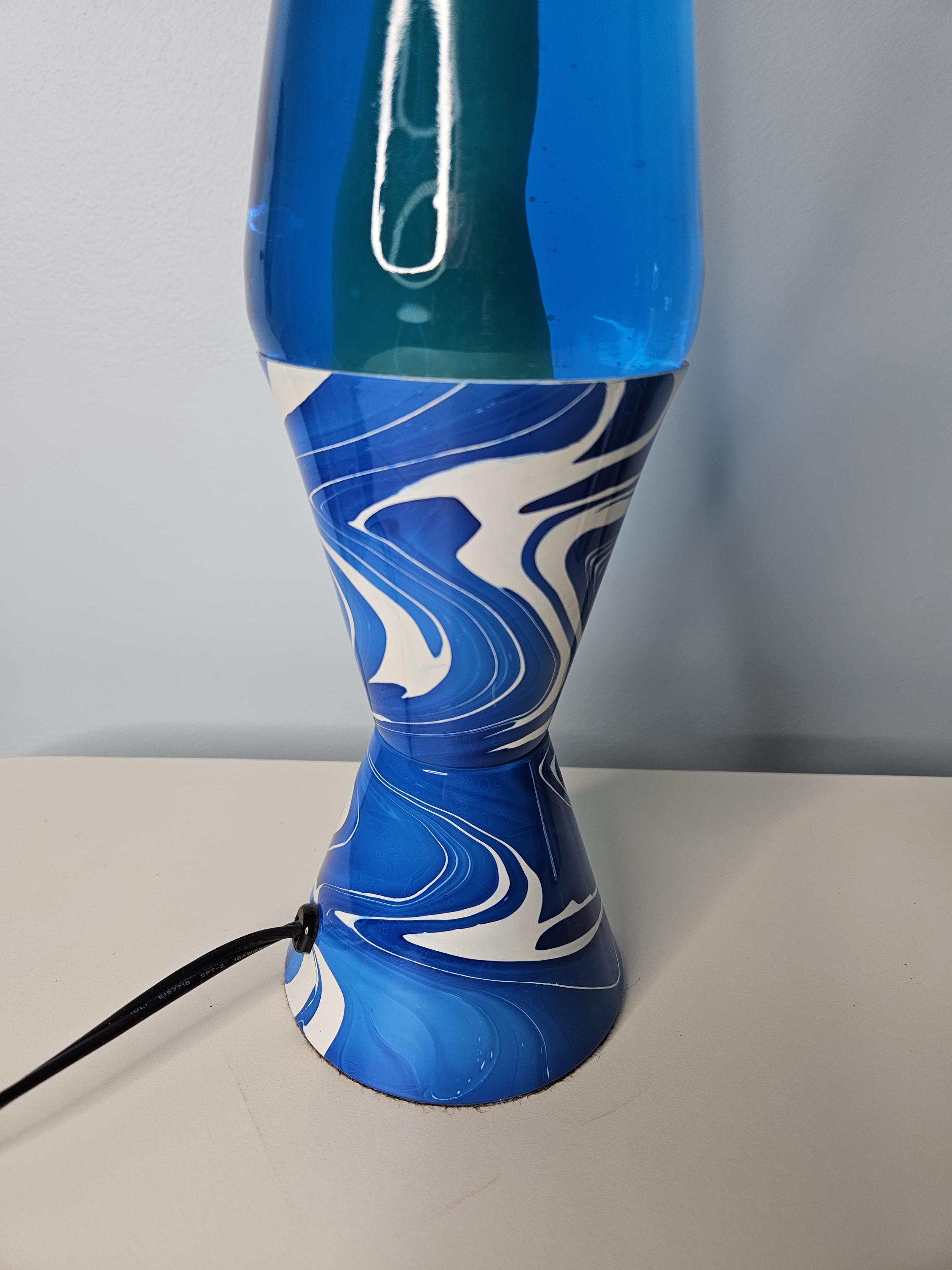 2000 Lava Lite Psychedelic Swirl Blue Lava Lamp Model 7003 Blue & White ...